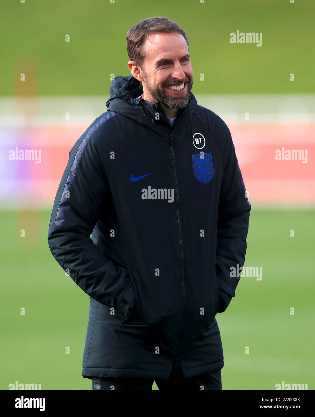 England Manager Gareth Southgate during the training session at St ...