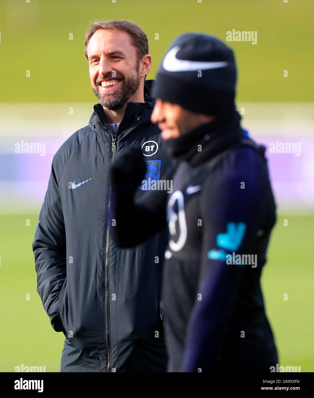 England Manager Gareth Southgate during the training session at St ...