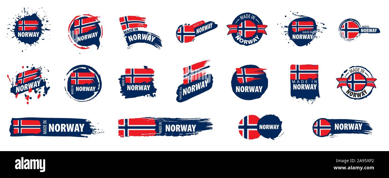 Norway flag, vector illustration on a white background Stock Vector ...