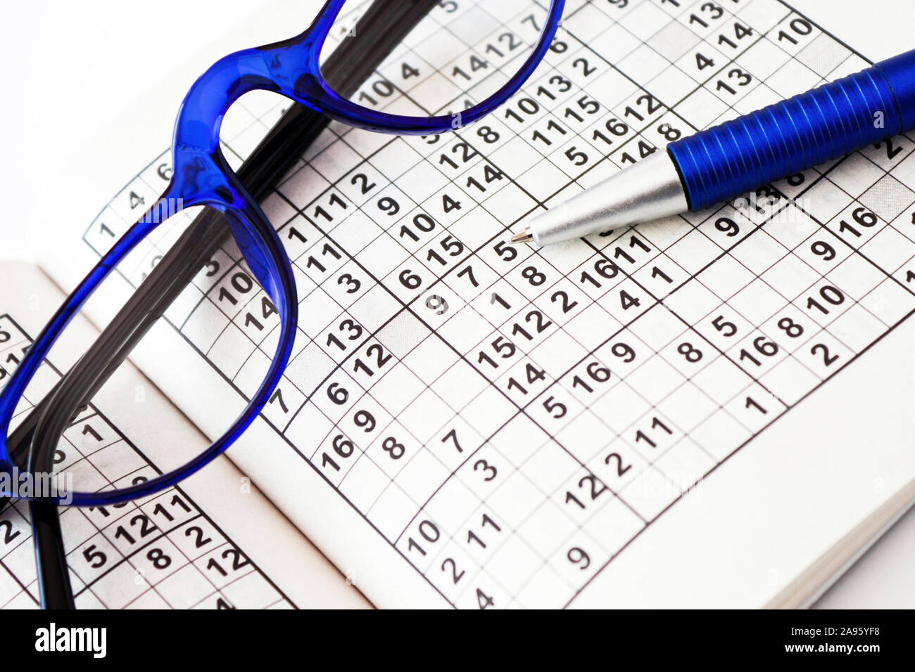Sudoku and blue pen Stock Photo - Alamy