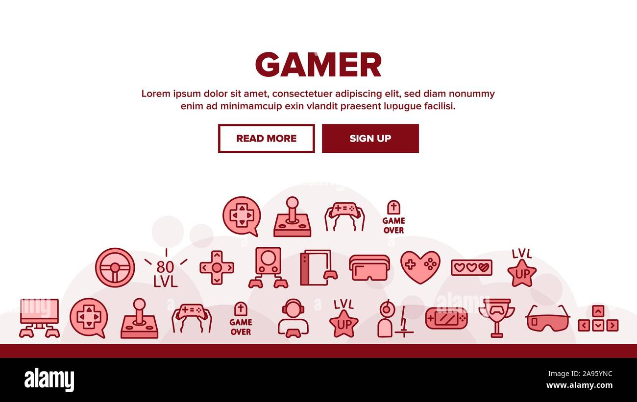 Gamer Device Landing Header Vector Stock Vector Image & Art - Alamy