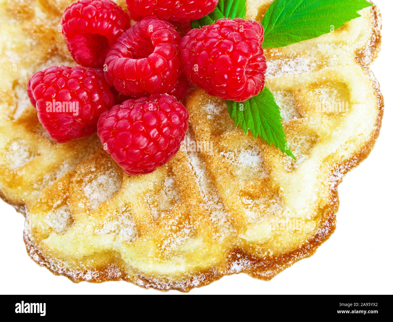 Sweet wafers and raspberries Stock Photo - Alamy