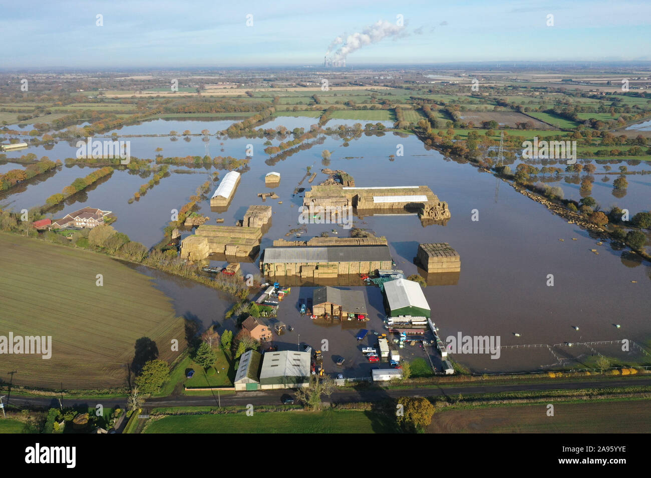 Bay Villa Farm, in Fishlake near Doncaster, which is still swamped by ...