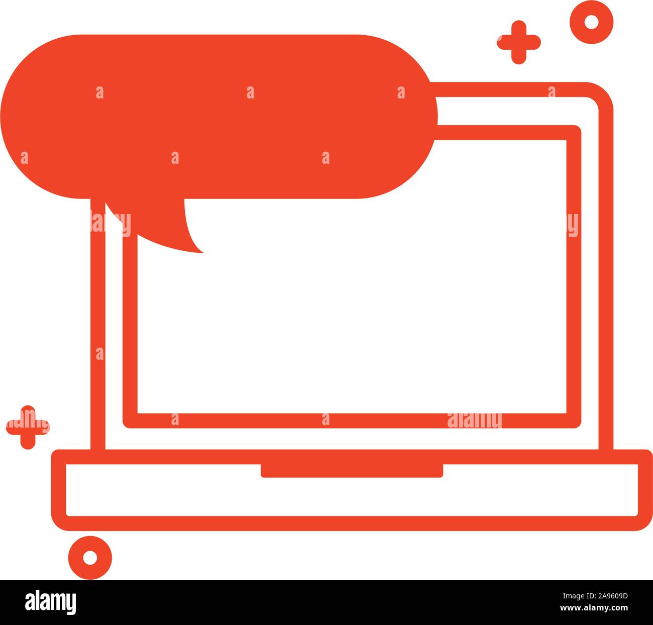 Communication bubble and laptop icon design, Message discussion ...