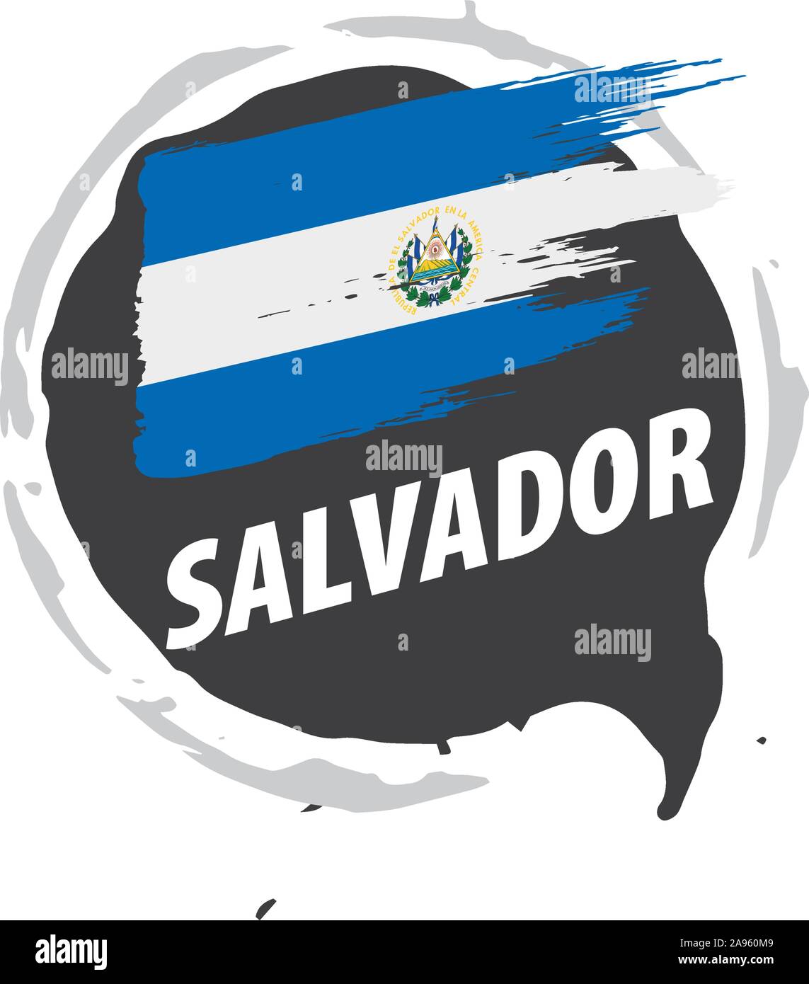 Salvador flag, vector illustration on a white background Stock Vector ...
