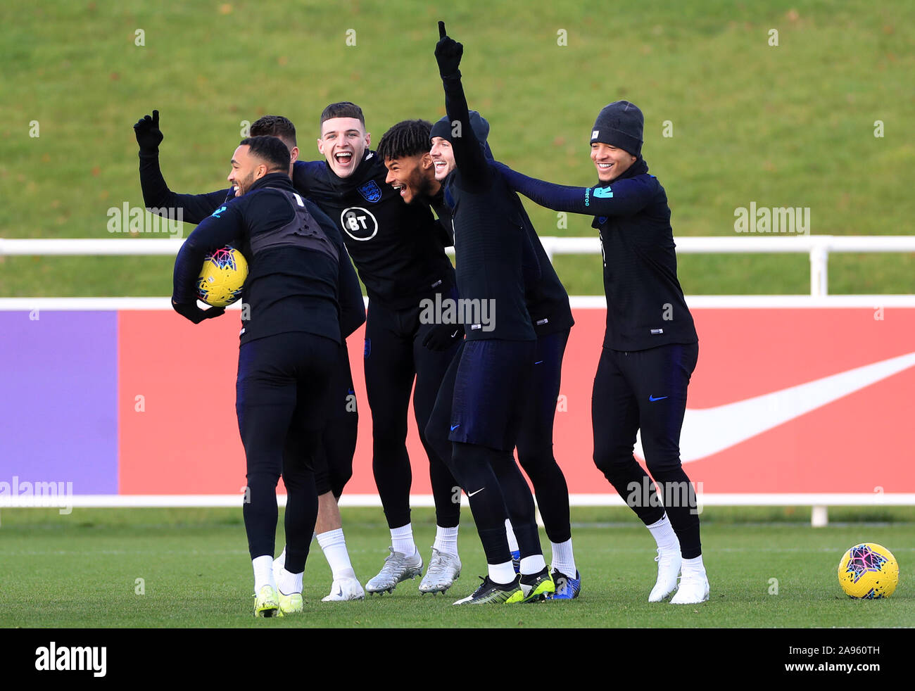 (left to right) England's Mason Mount, Declan Rice, Tyrone Mings, James ...