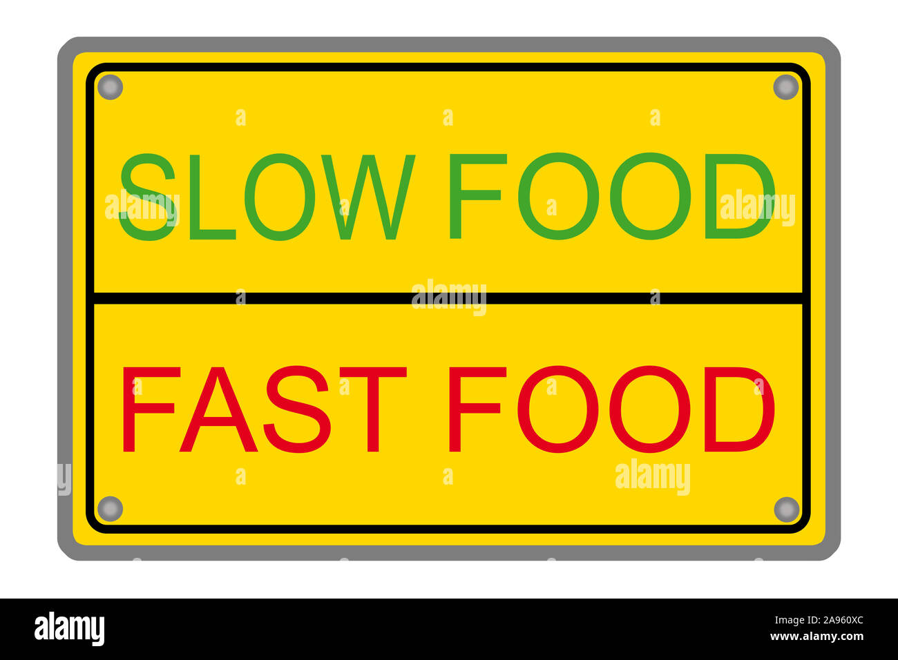 Slow food - fast food Stock Photo - Alamy