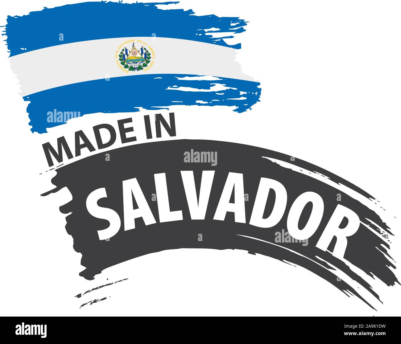 Salvador flag, vector illustration on a white background Stock Vector ...
