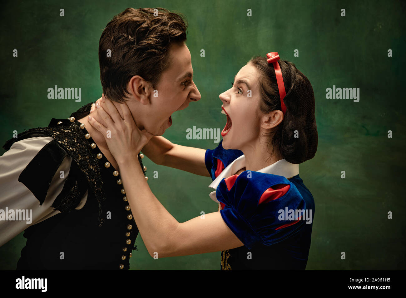 Young ballet dancers as a Snow White's characters in forest. Flexible ...