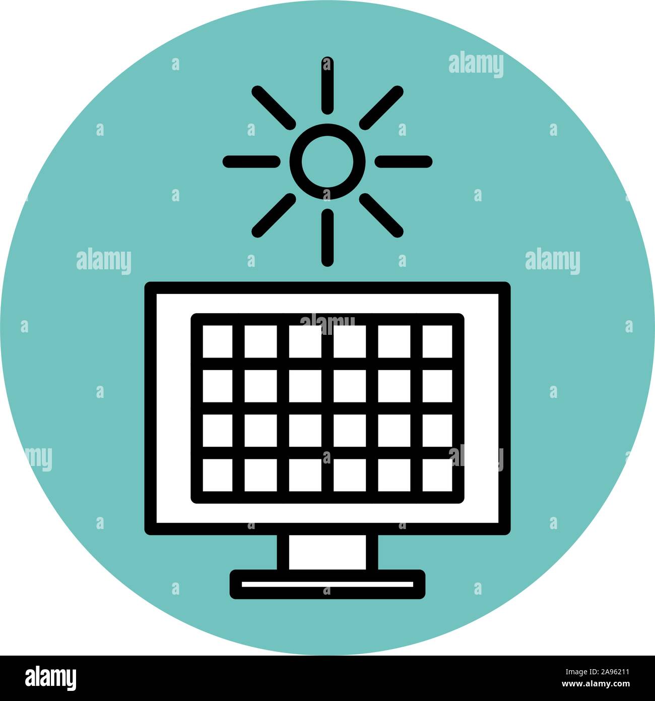 Solar panel icon design, Save energy power eco sustainable and ...
