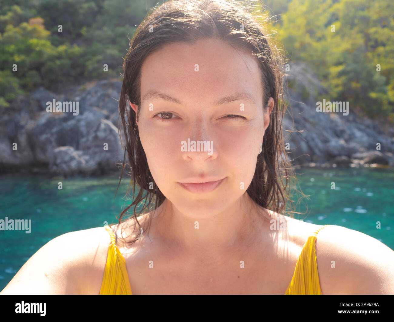 Woman yacht swim hi-res stock photography and images - Alamy