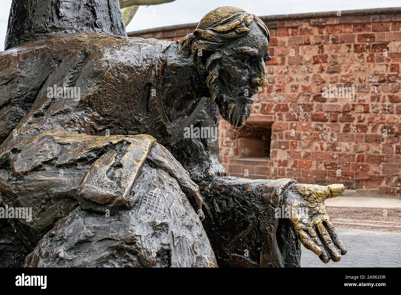 USA, New York - May 2019: 'The Immigrants' memorial dedicated to those ...
