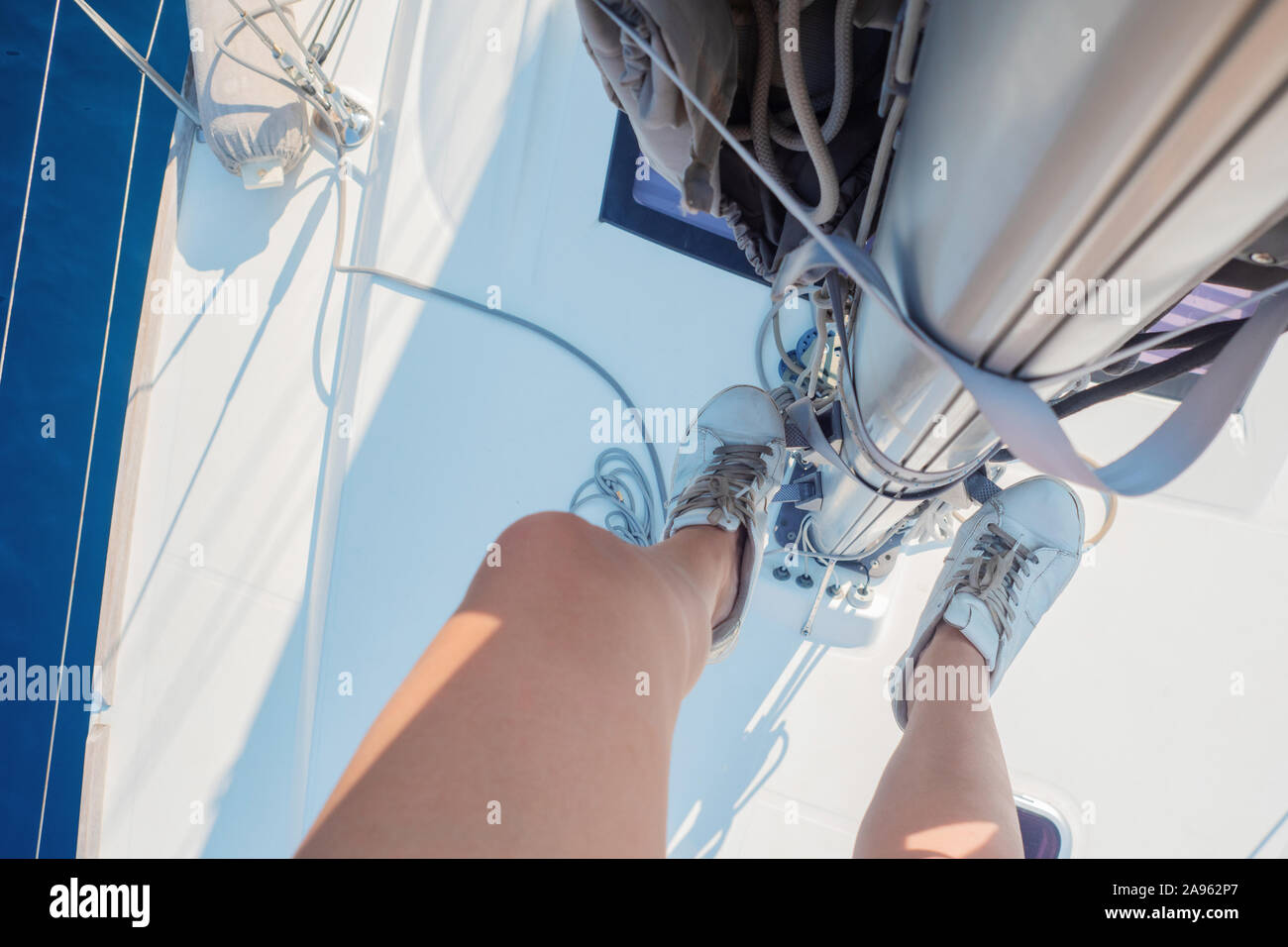 Skipper of a sailing ship. Climbing up the mast, driving a yacht ...