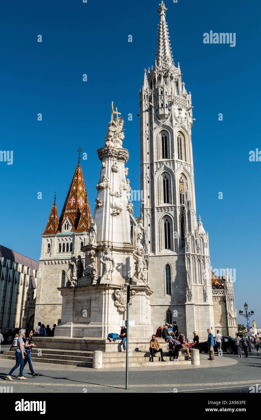 The 13th-century Matthias Church in Buda, Budapest showing the Islamic ...