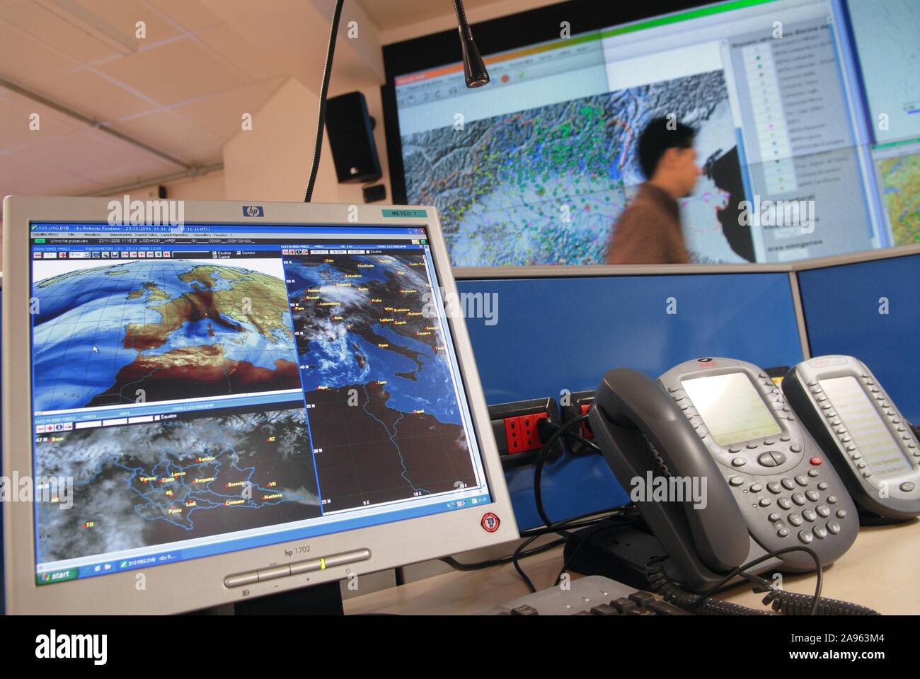 Milan (Italy), operational room of Lombardy Region civil defense Stock ...