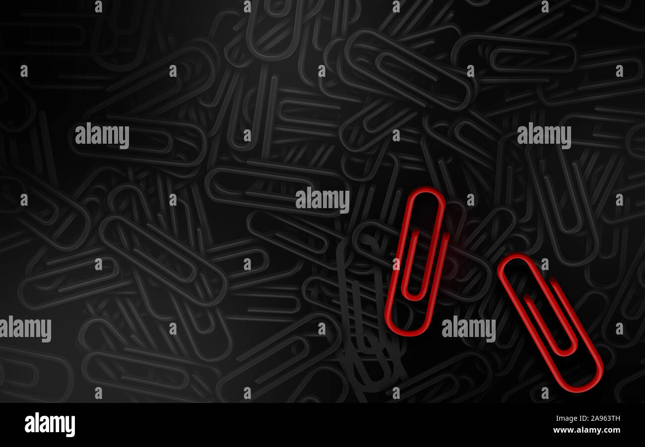 Red Attachment symbol on full of duplicates in black. High resolution ...