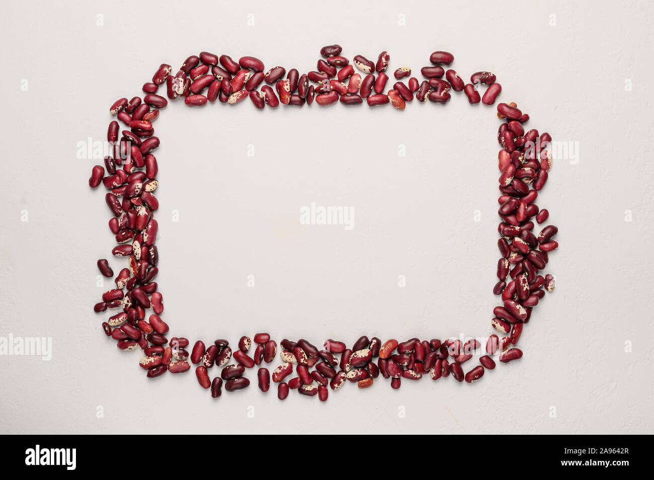 The concept of frame of red beans. Healthy and dietary food Stock Photo ...