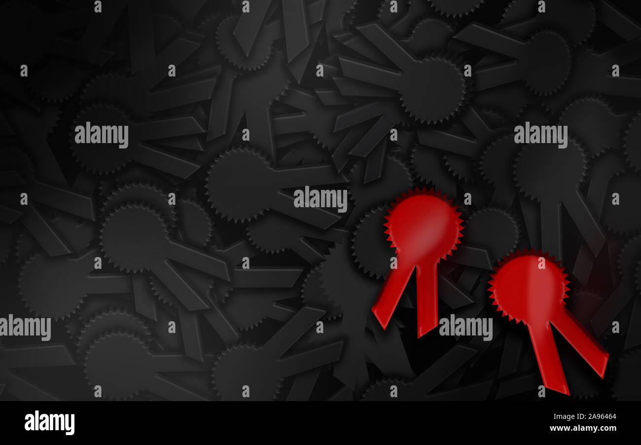 Red Award Rbbon symbol on full of duplicates in black. High resolution ...