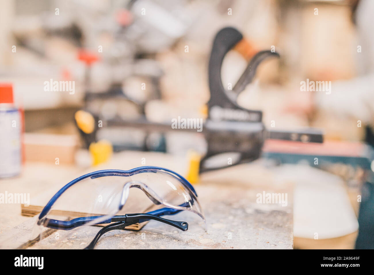 Carpentry workshop - safety in production - safe work with power tools ...