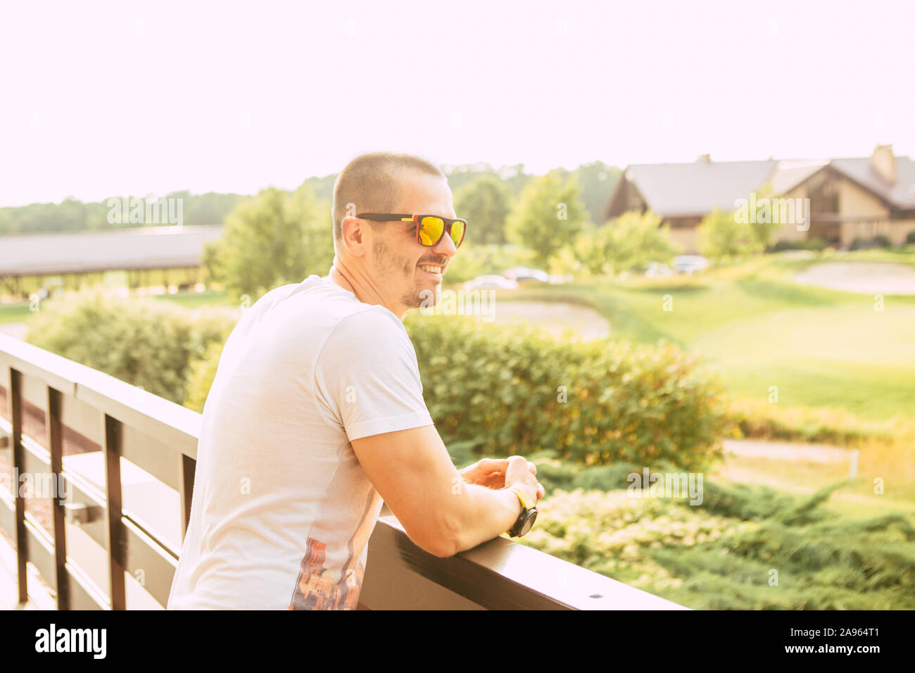 Man looking at greenery hi-res stock photography and images - Alamy