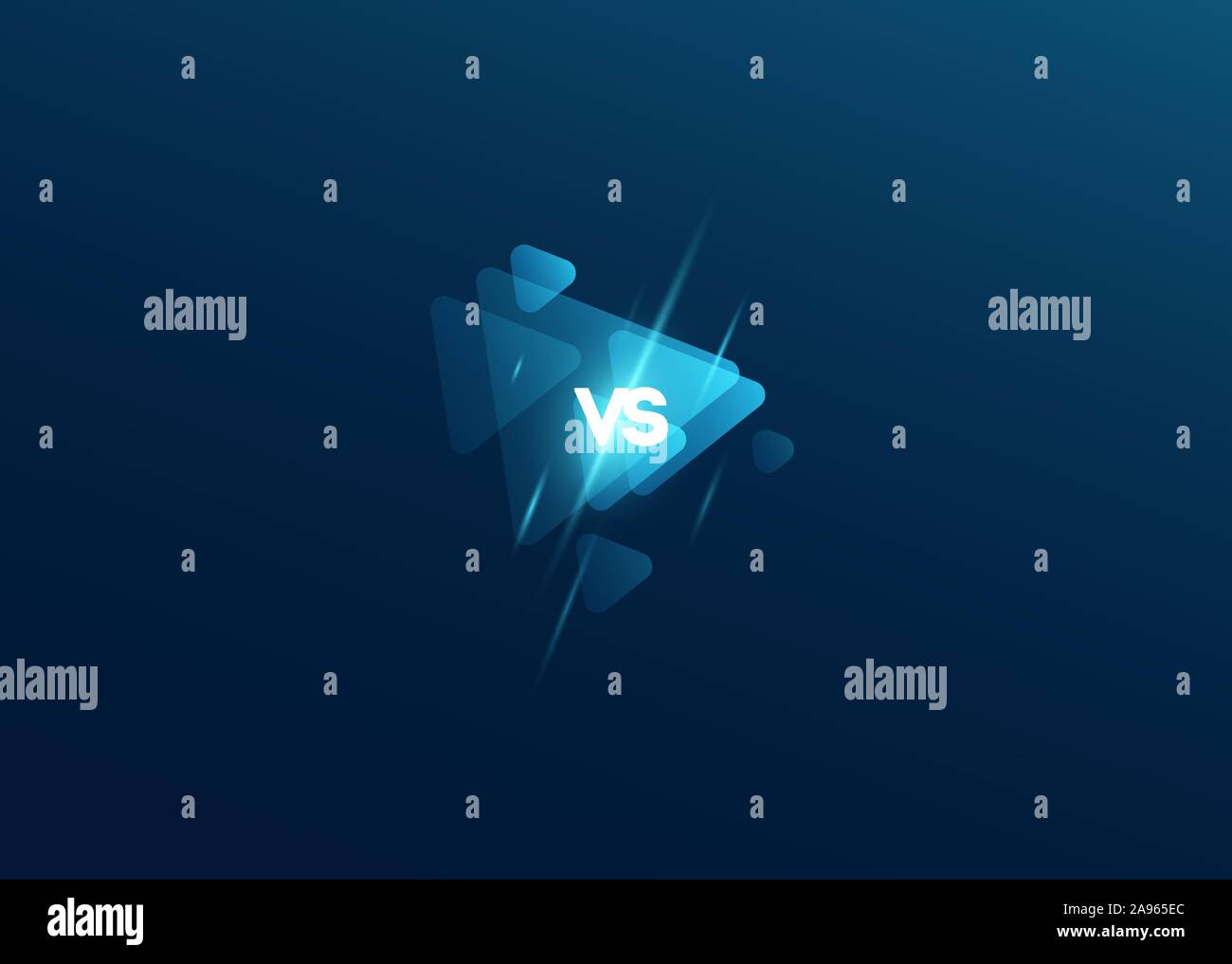 Icon blue neon versus logo vs letters for sports and fight competition ...