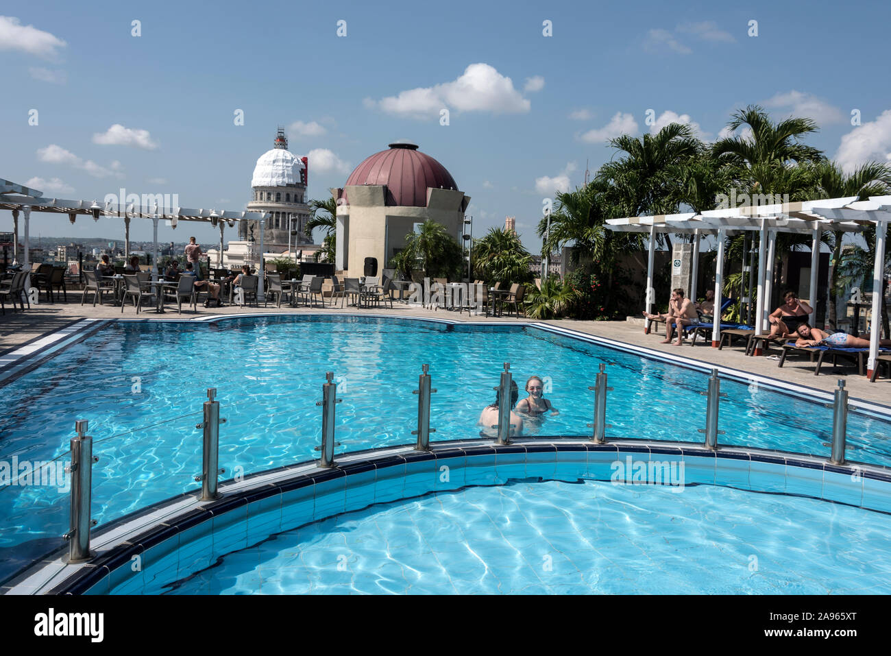 Rooftop pool at the hotel parque central hi-res stock photography and ...