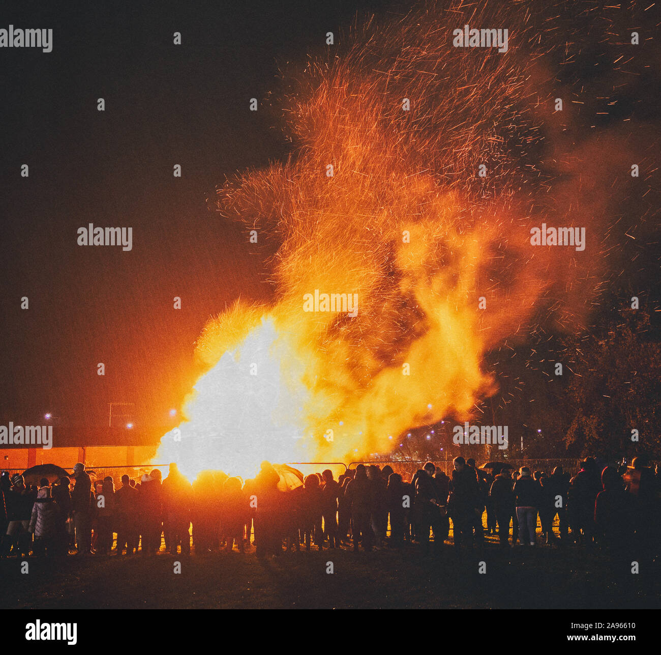 The bonfire at Bicester Round Table annual fireworks display Stock ...