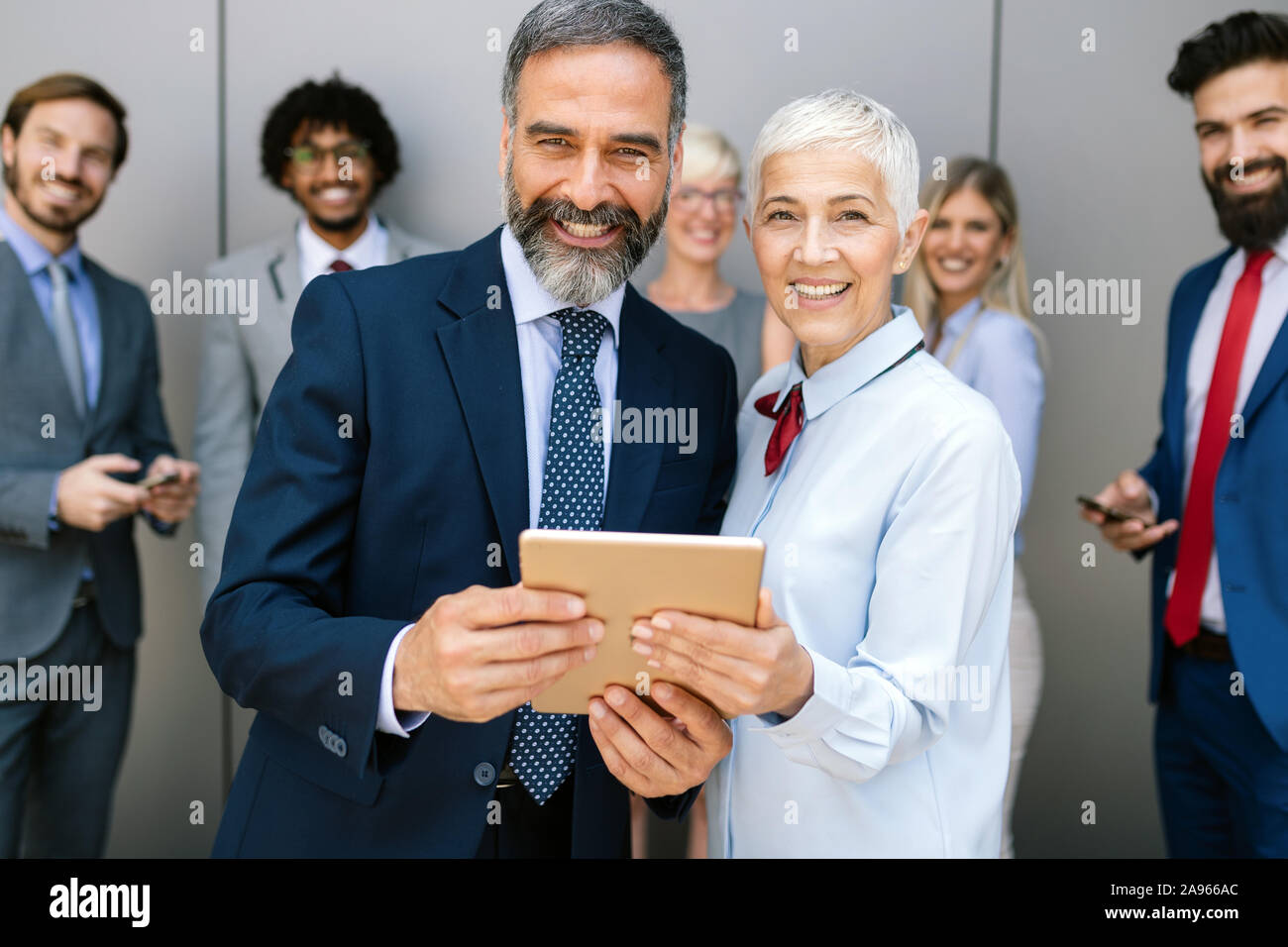 Business people meeting corporate digital device connection concept ...