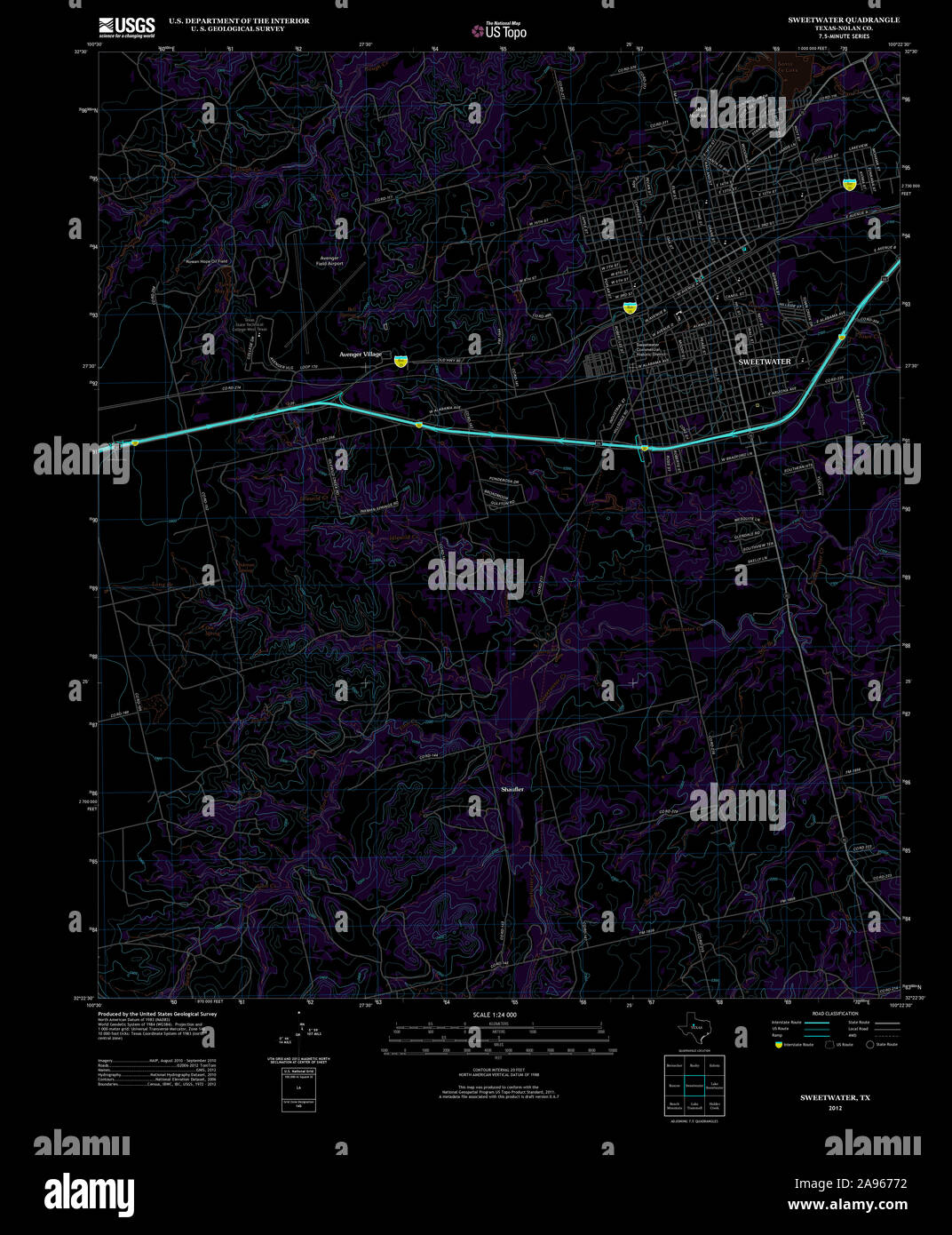 Sweetwater texas map hi-res stock photography and images - Alamy