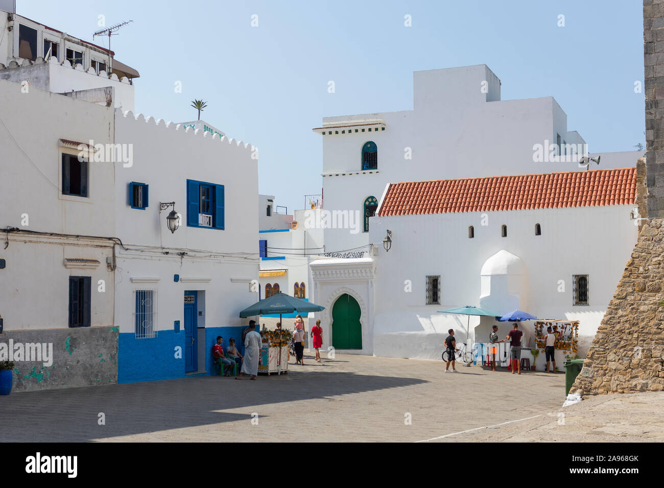 Asilah, Morocco-September 10, 2019: Square in front of the Al-Hamra ...
