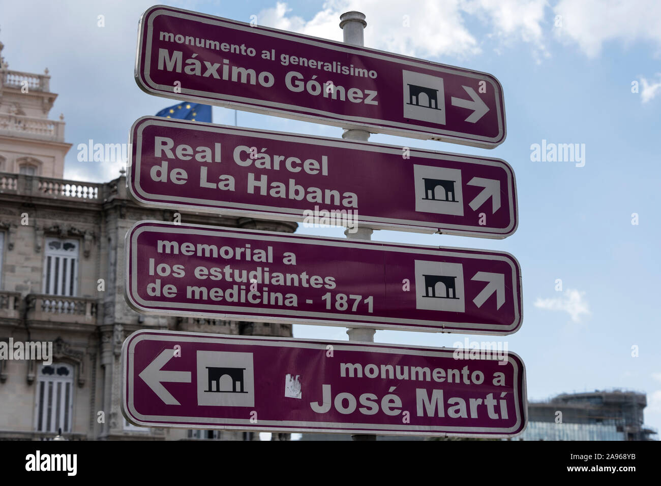Cuban traffic road sign in Havana, Cuba Stock Photo - Alamy