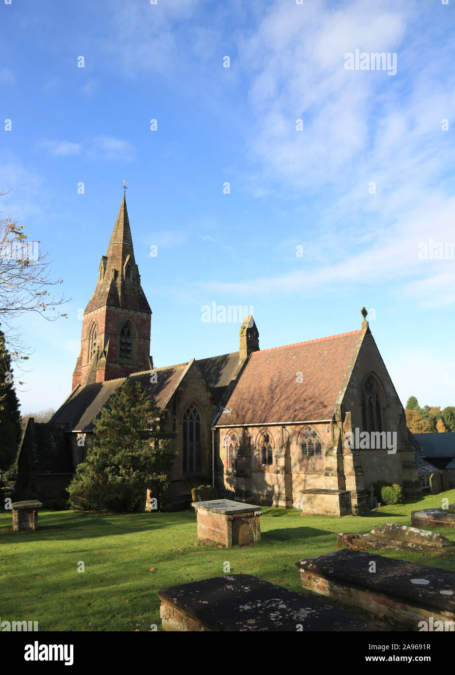 St. John the baptist church in Hagley, Worcestershire, England, UK ...