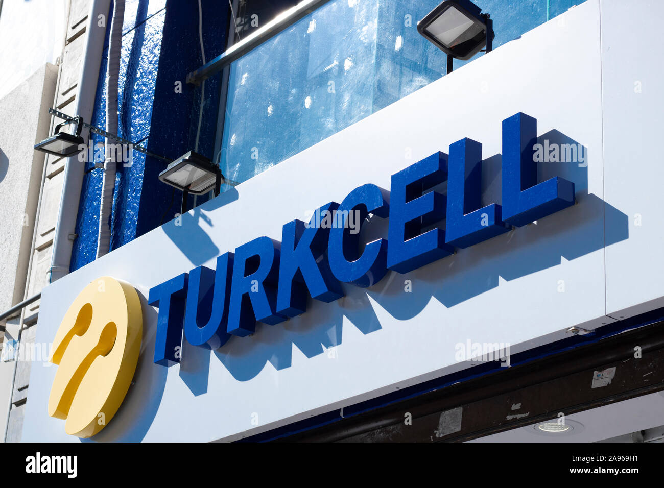 ISTANBUL, TURKEY -November-11, 2019: TURKCELL sign Turkcell is a ...