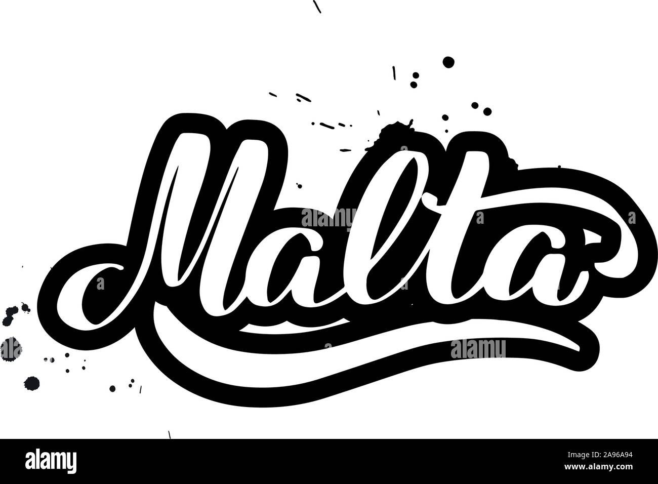 Vector calligraphy illustration isolated on white background Stock ...