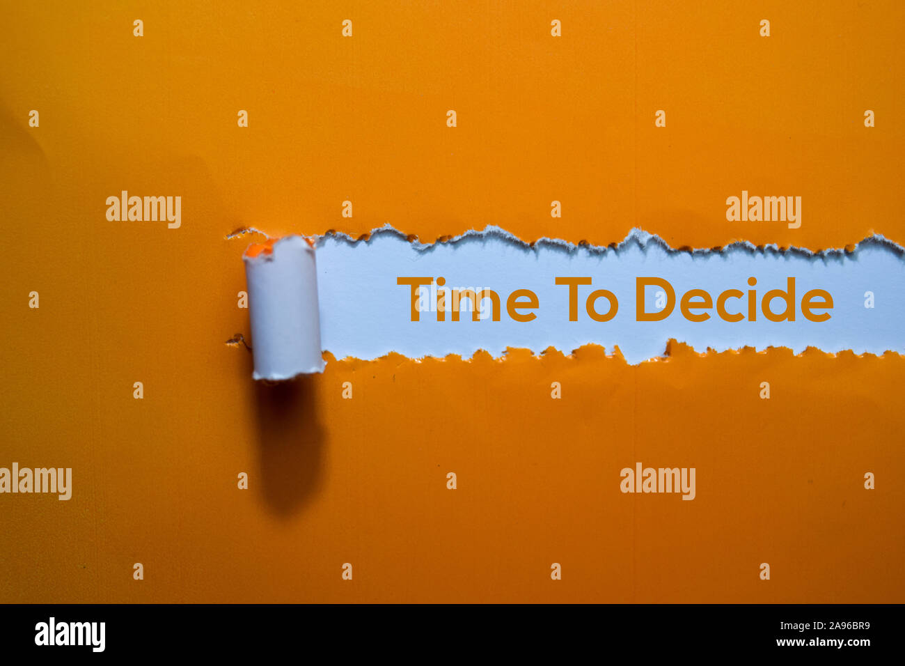 Time To Decide Text written in torn paper Stock Photo - Alamy