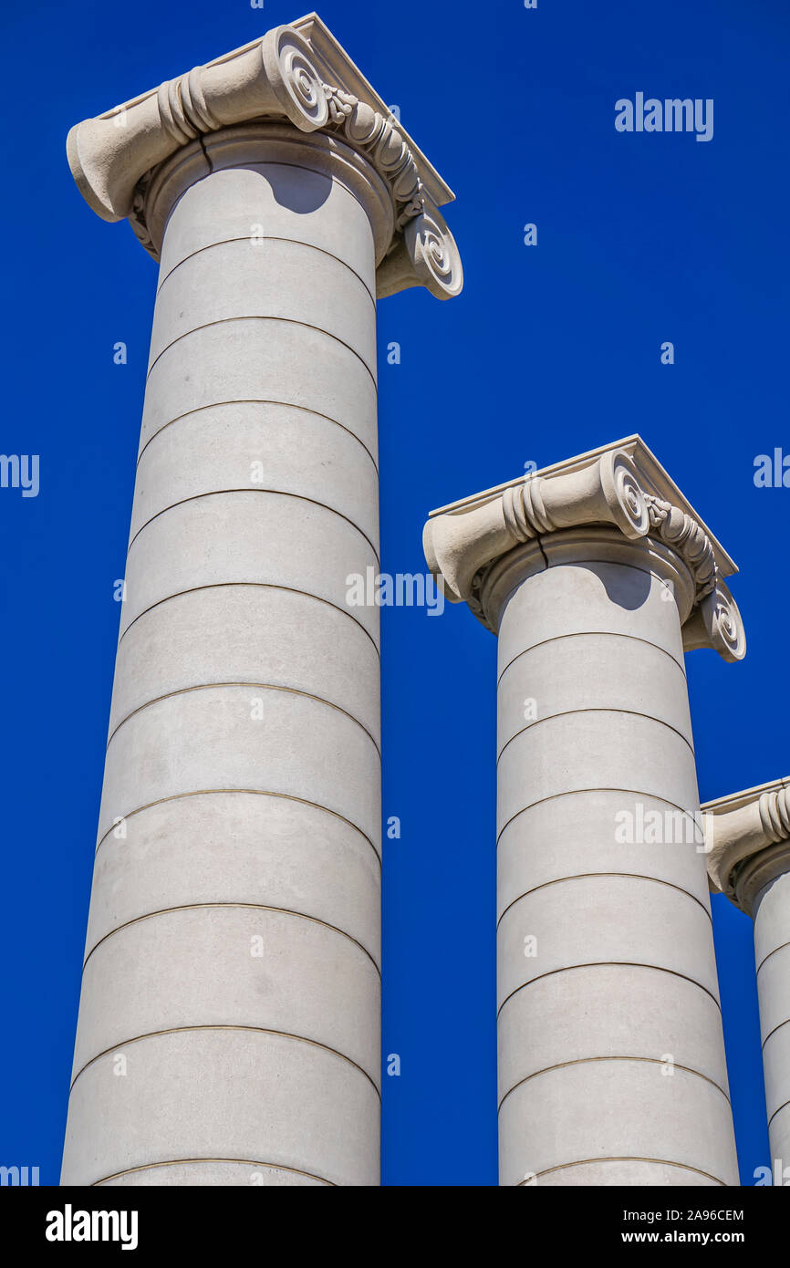 The Four Columns in Barcelona, Spain. This Ionic columns are one of the ...