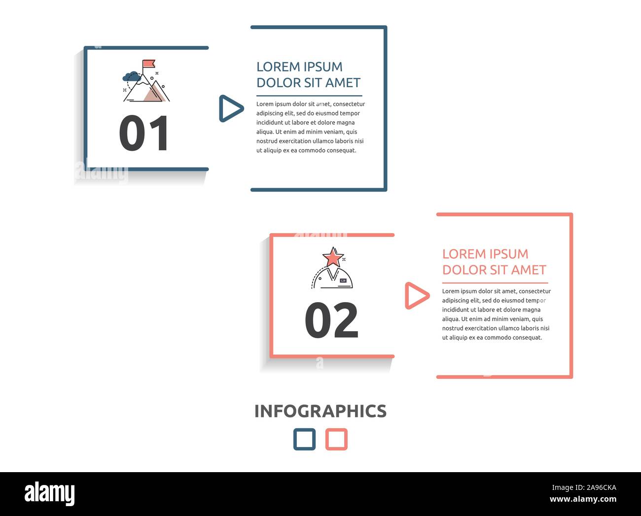 Vector flat infographic template. Line square with text and icons for ...