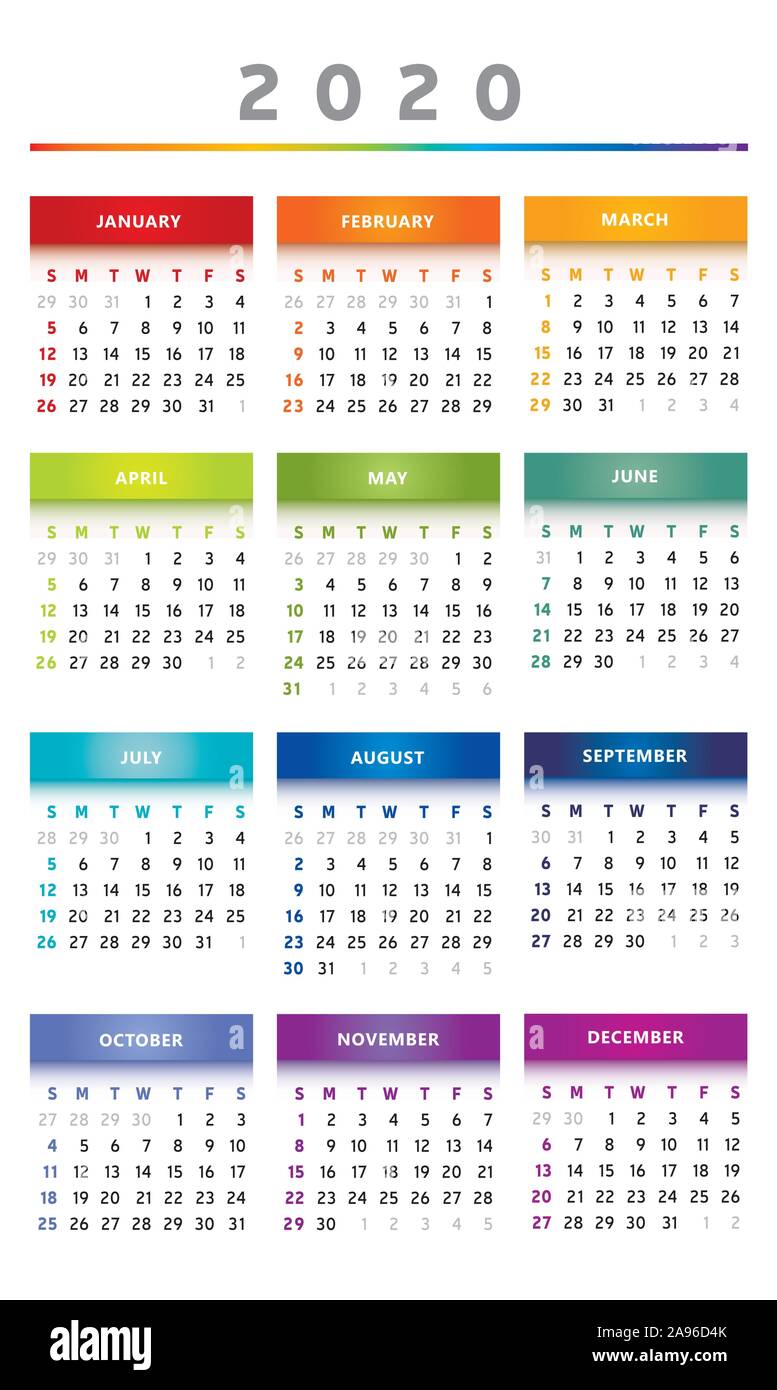 English calendar Cut Out Stock Images & Pictures - Alamy