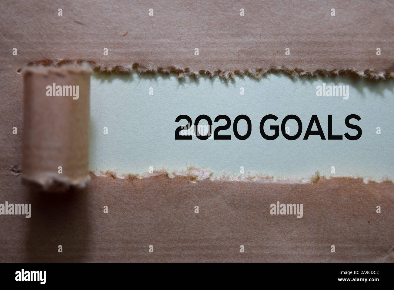 2020 Goals Text written in torn paper Stock Photo - Alamy