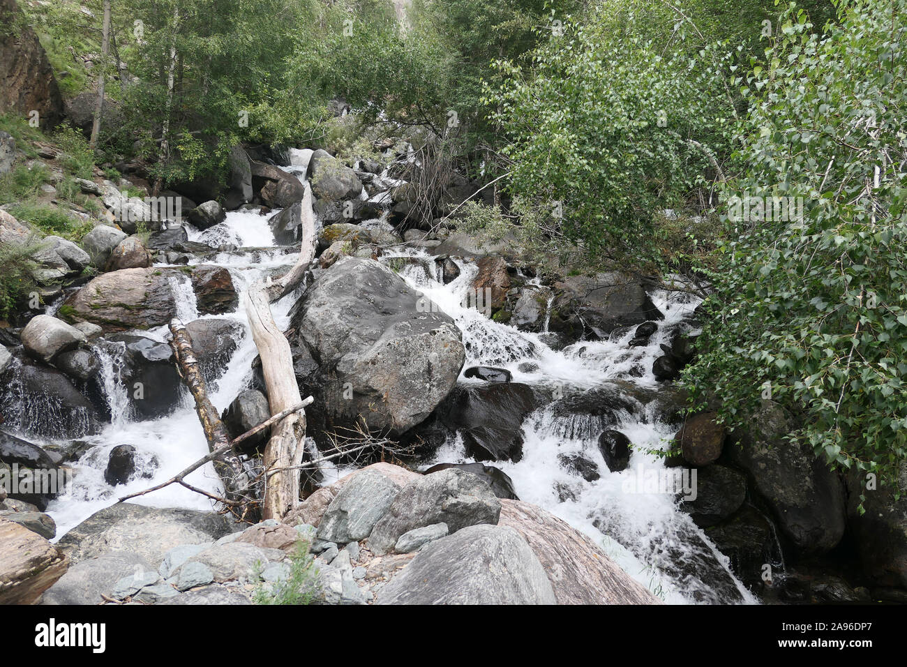 High mountain river, fast stream Stock Photo - Alamy