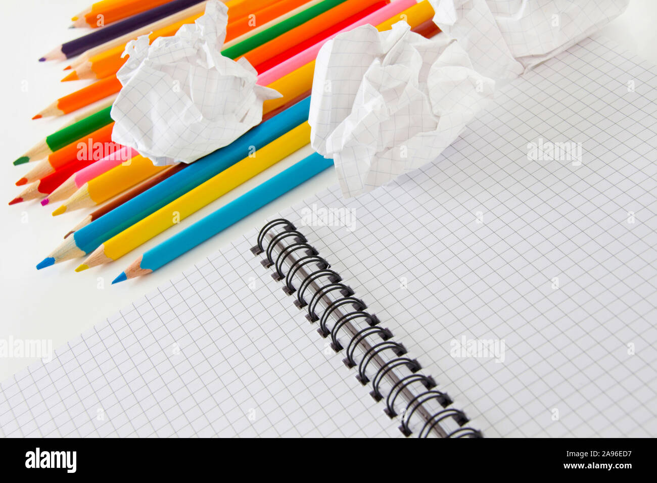 Pencils and paper background Stock Photo - Alamy