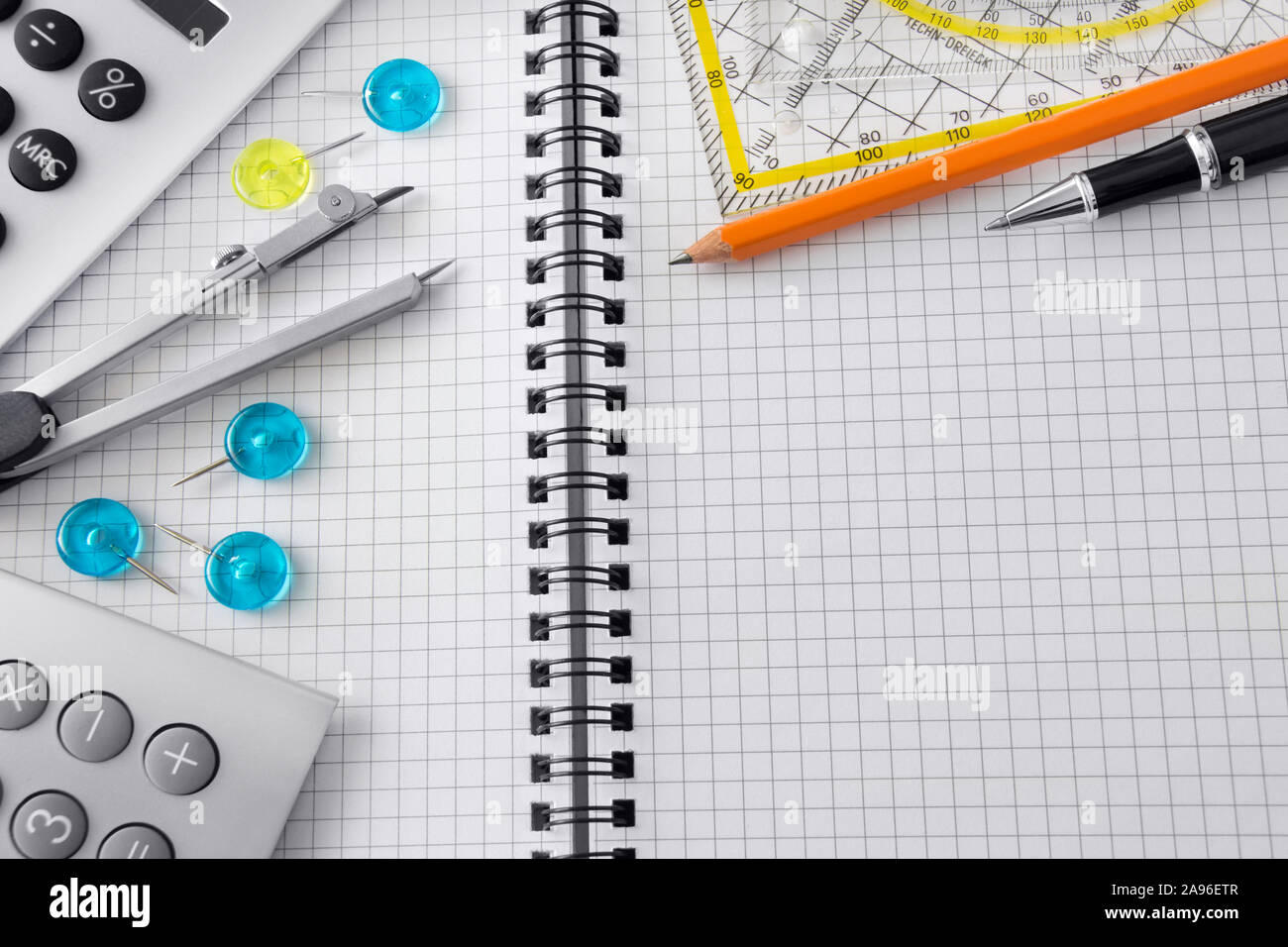 Mathematics background and tools Stock Photo - Alamy
