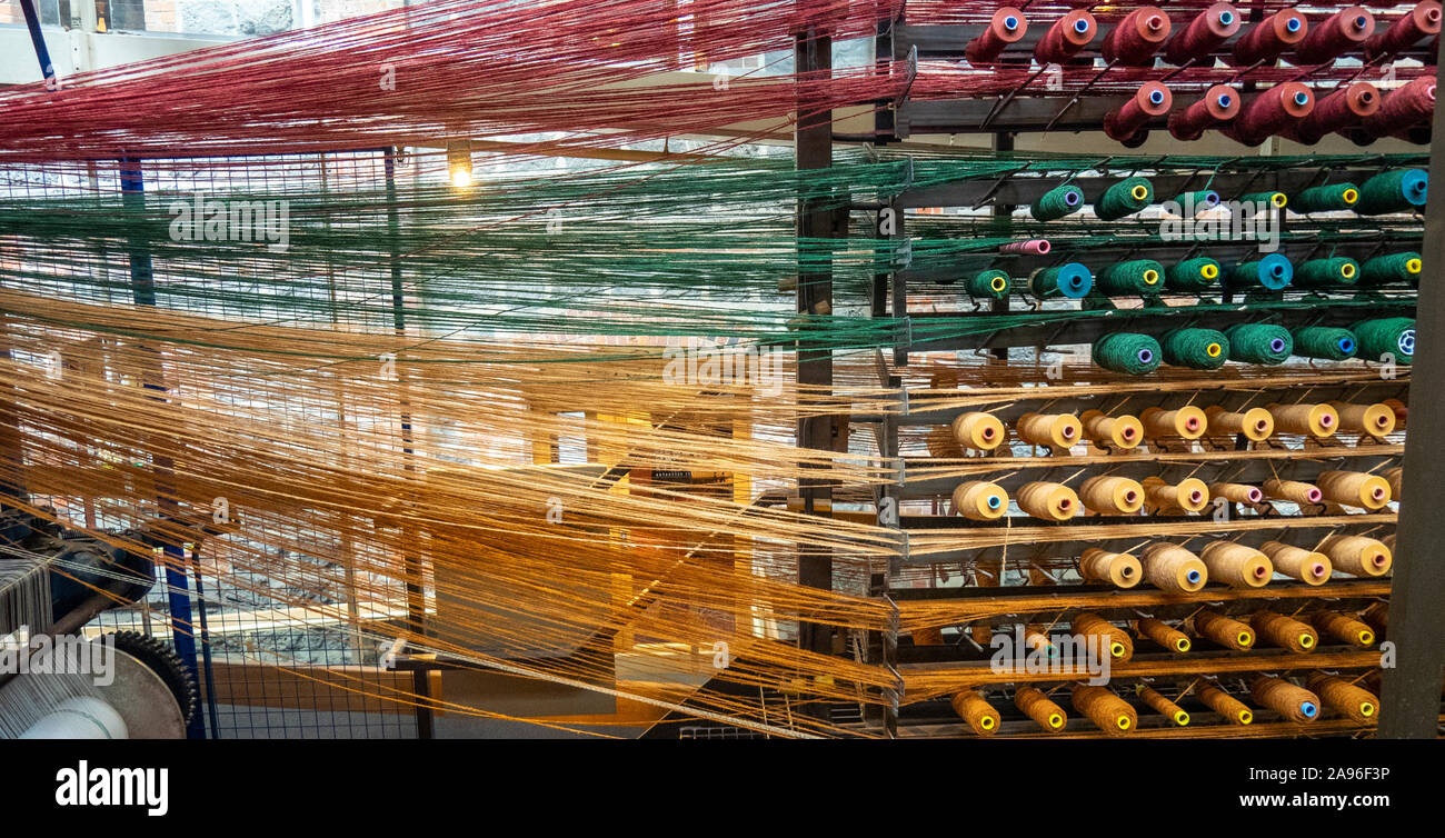 Exhibition vintage mechanical machinery bobbins on Axminster gripper ...