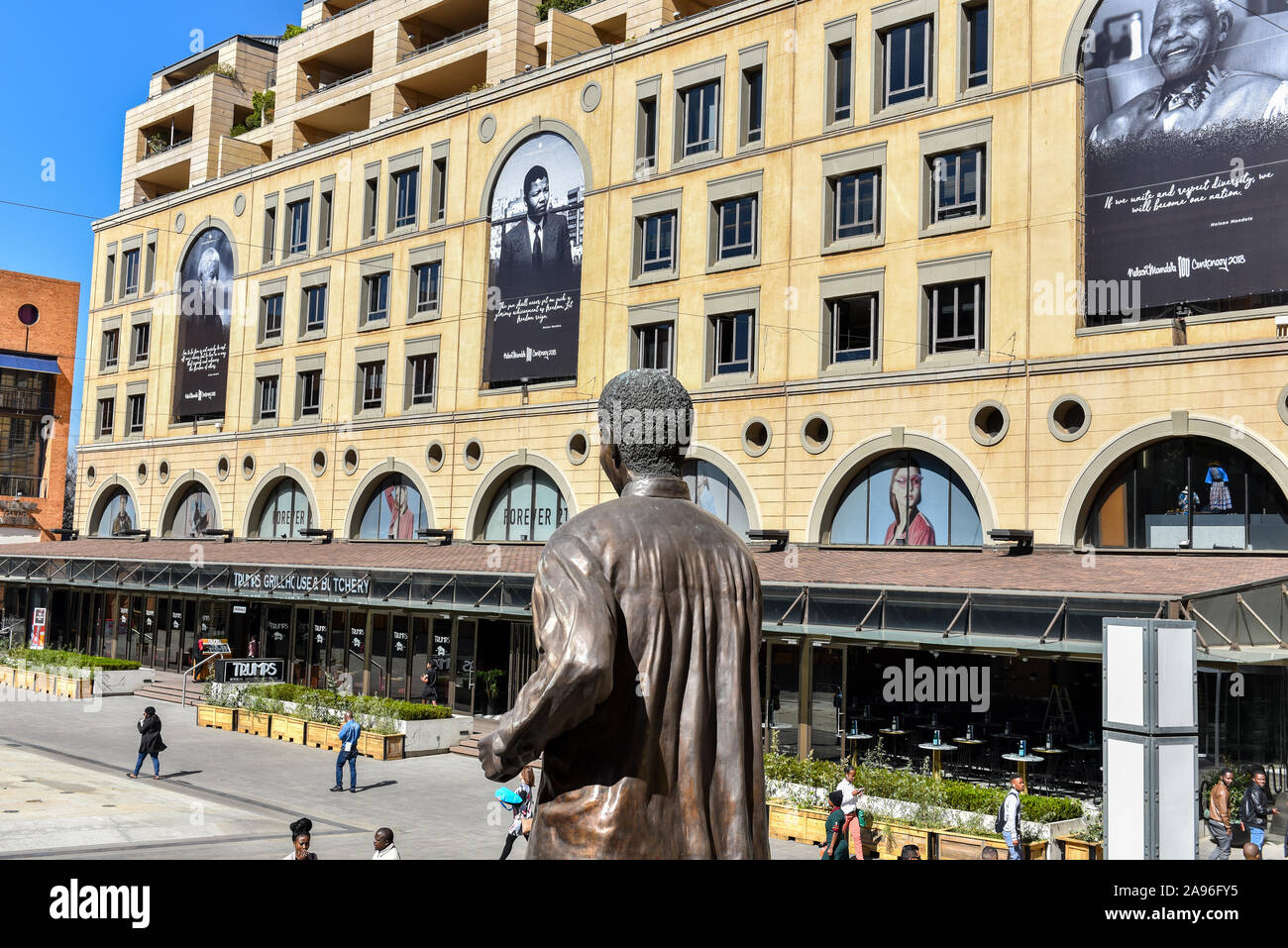 The Statue of Nelson Mandela at Nelson Mandela Square, Sandton City ...