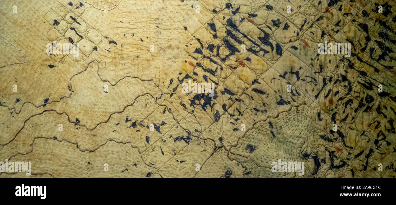 Close up detail of quilt Our Custodial Land by quilter Alison Muir on ...