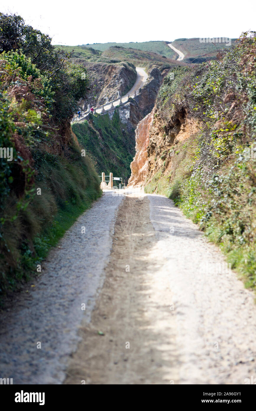 Road on Sark the bike only island of Guernsey Stock Photo - Alamy