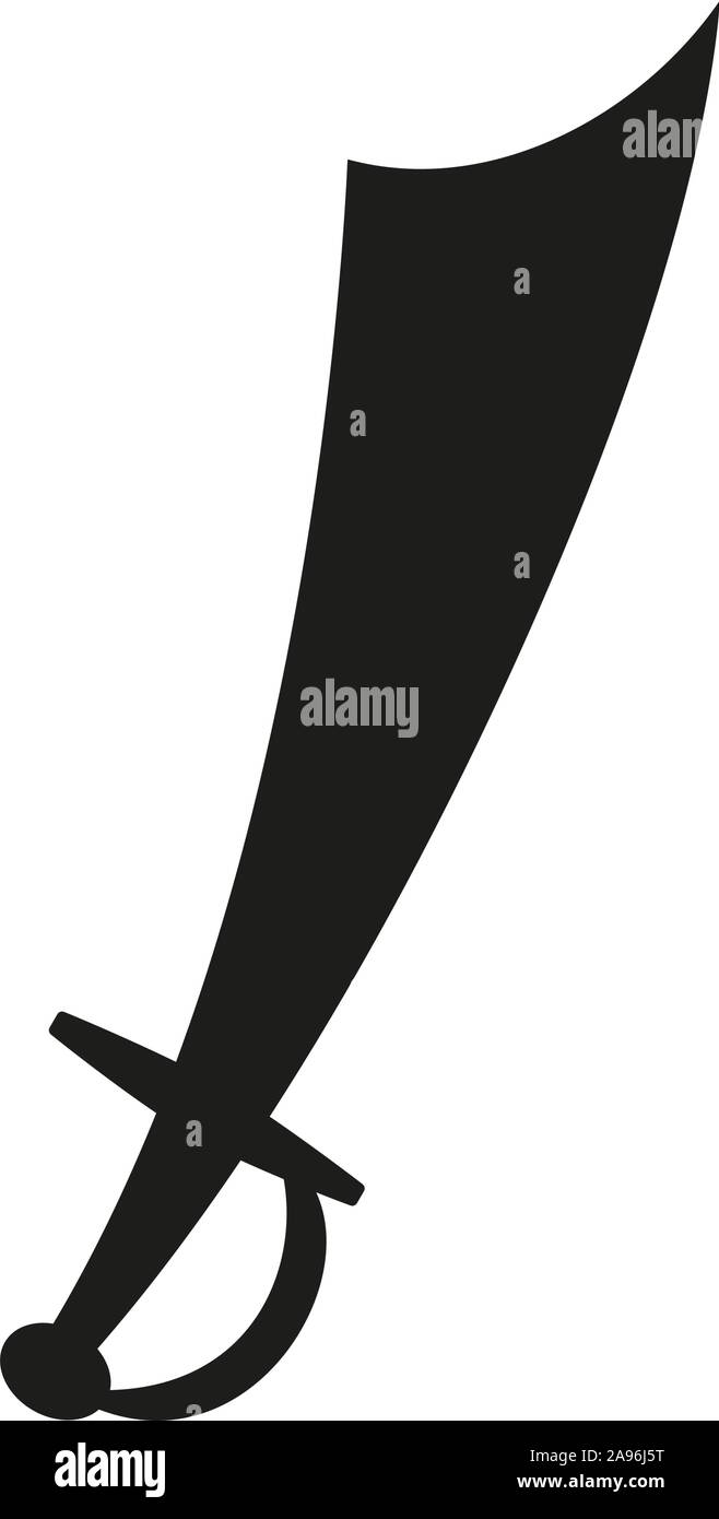 Black and white scimitar silhouette. Medieval festival props. Fairy ...