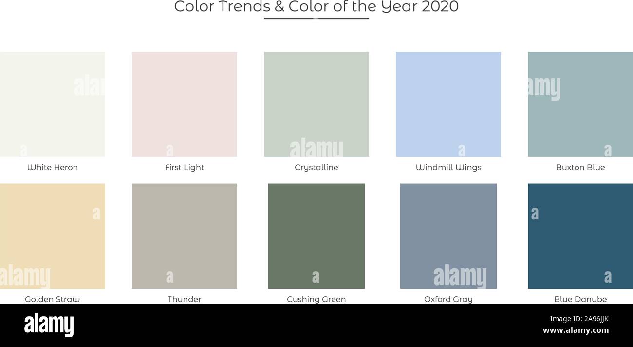 Color Trends and Color of the Year 2020 fresh palette. Trandy colors ...