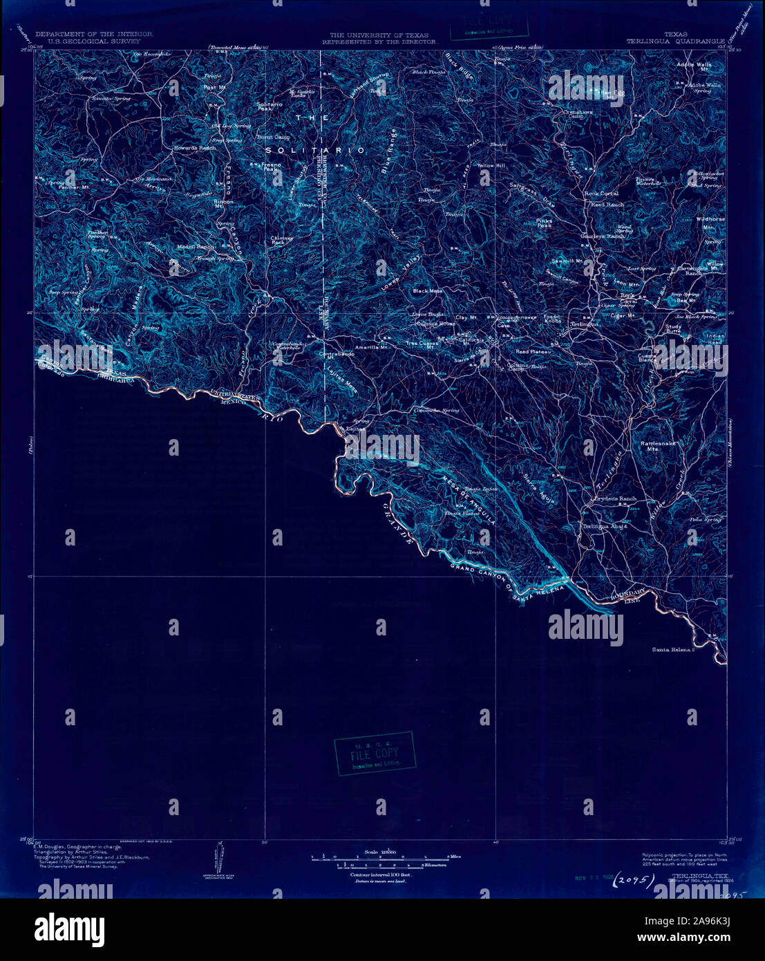 USGS TOPO Map Texas TX Terlingua 137524 1904 125000 Inverted ...