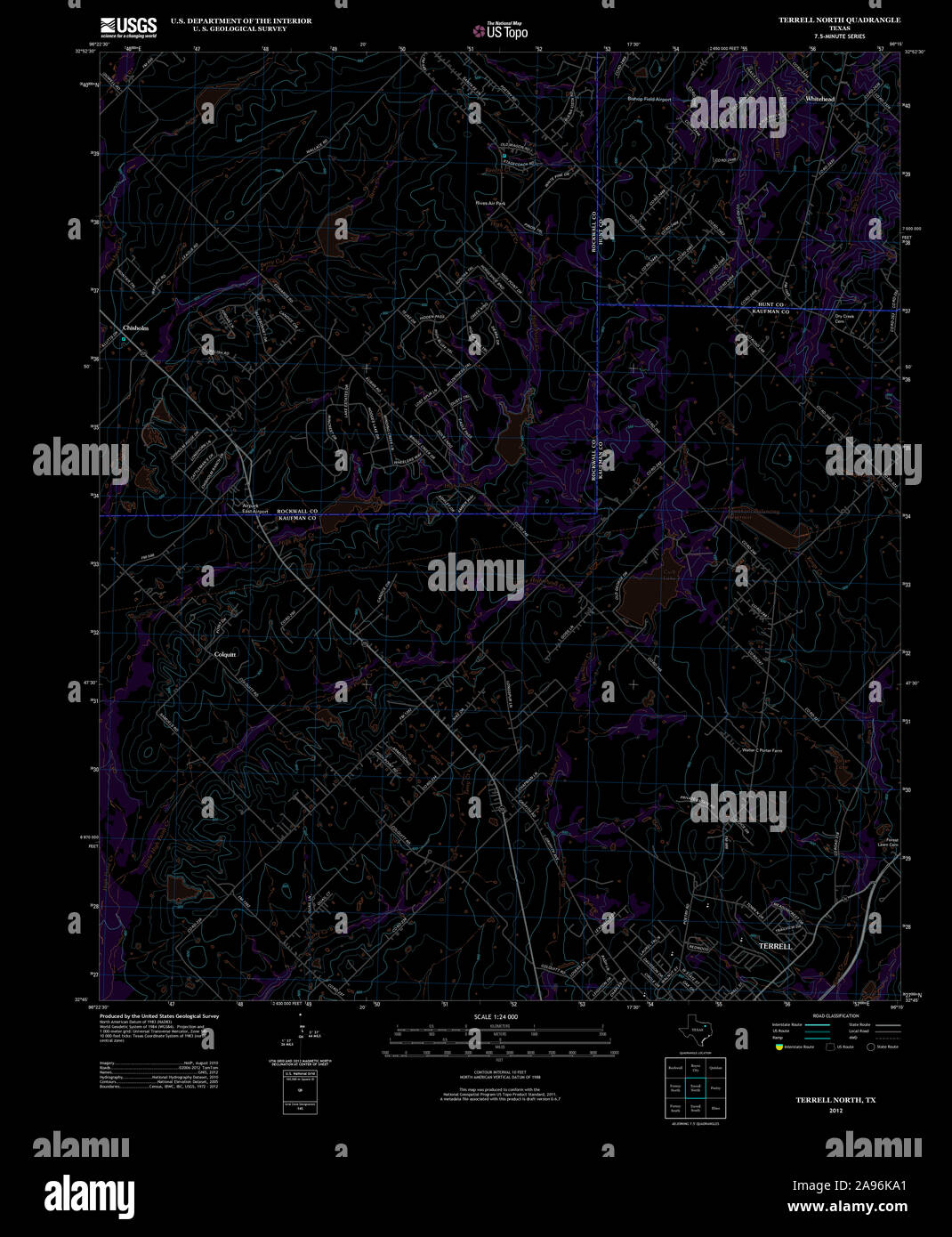 Map of terrell texas hi-res stock photography and images - Alamy